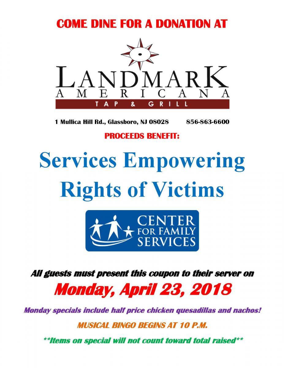 Dine and Donate at the Landmark | Center for Family Services